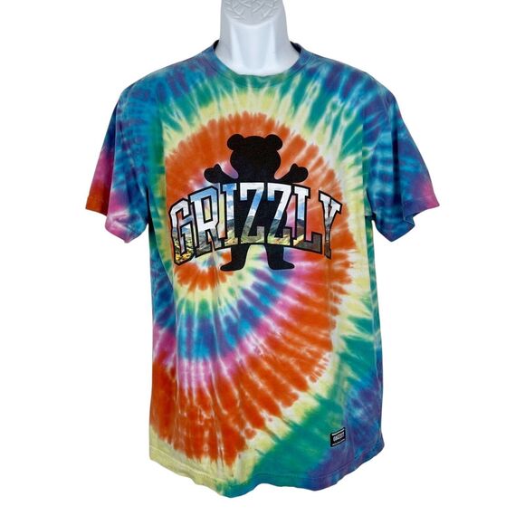 Grizzly | Shirts | Grizzly Grip Tape Rainbow Tiedye Shirt Men Extra ...